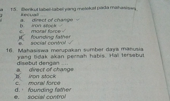 15 Berikut label-label yang melekat pada | StudyX