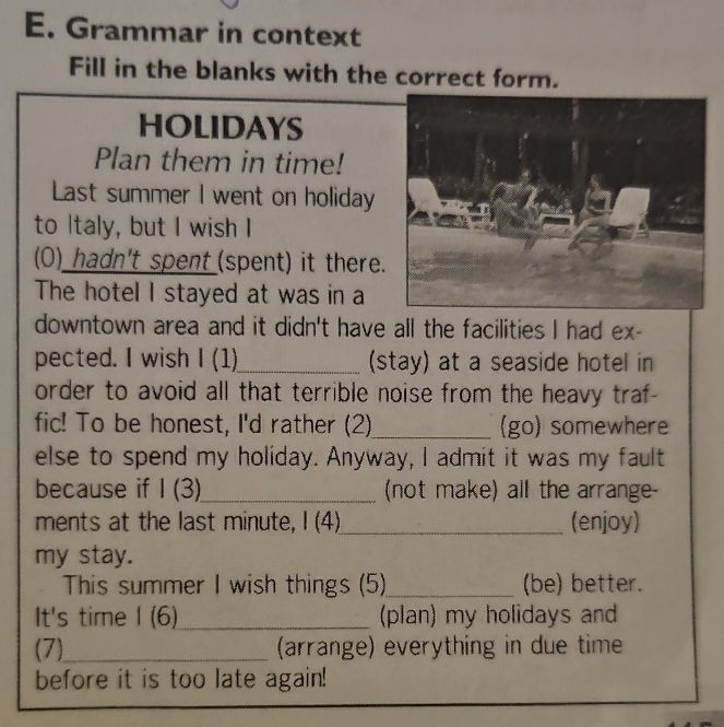 E. Grammar in context Fill in the blanks | StudyX