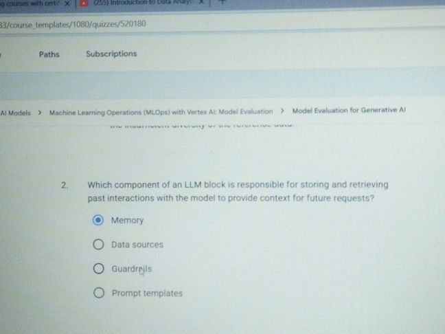 2 Which component of an LLM block is | StudyX