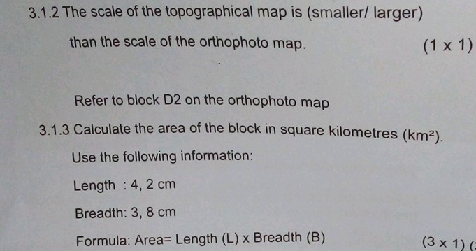 312 The scale of the topographical map is | StudyX