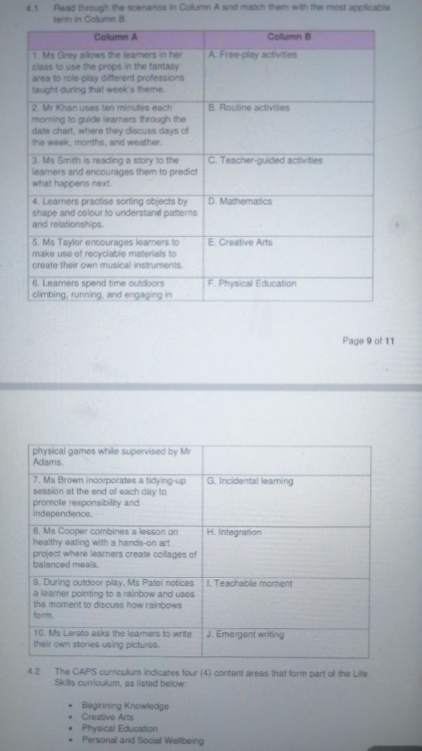 4.1 Pead flrough the scenarios in Column | StudyX