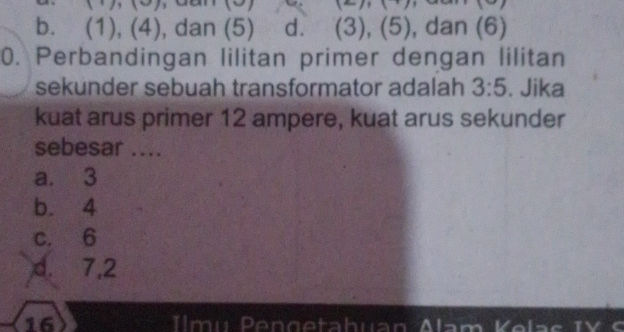 Perbandingan lilitan primer dengan lilitan | StudyX