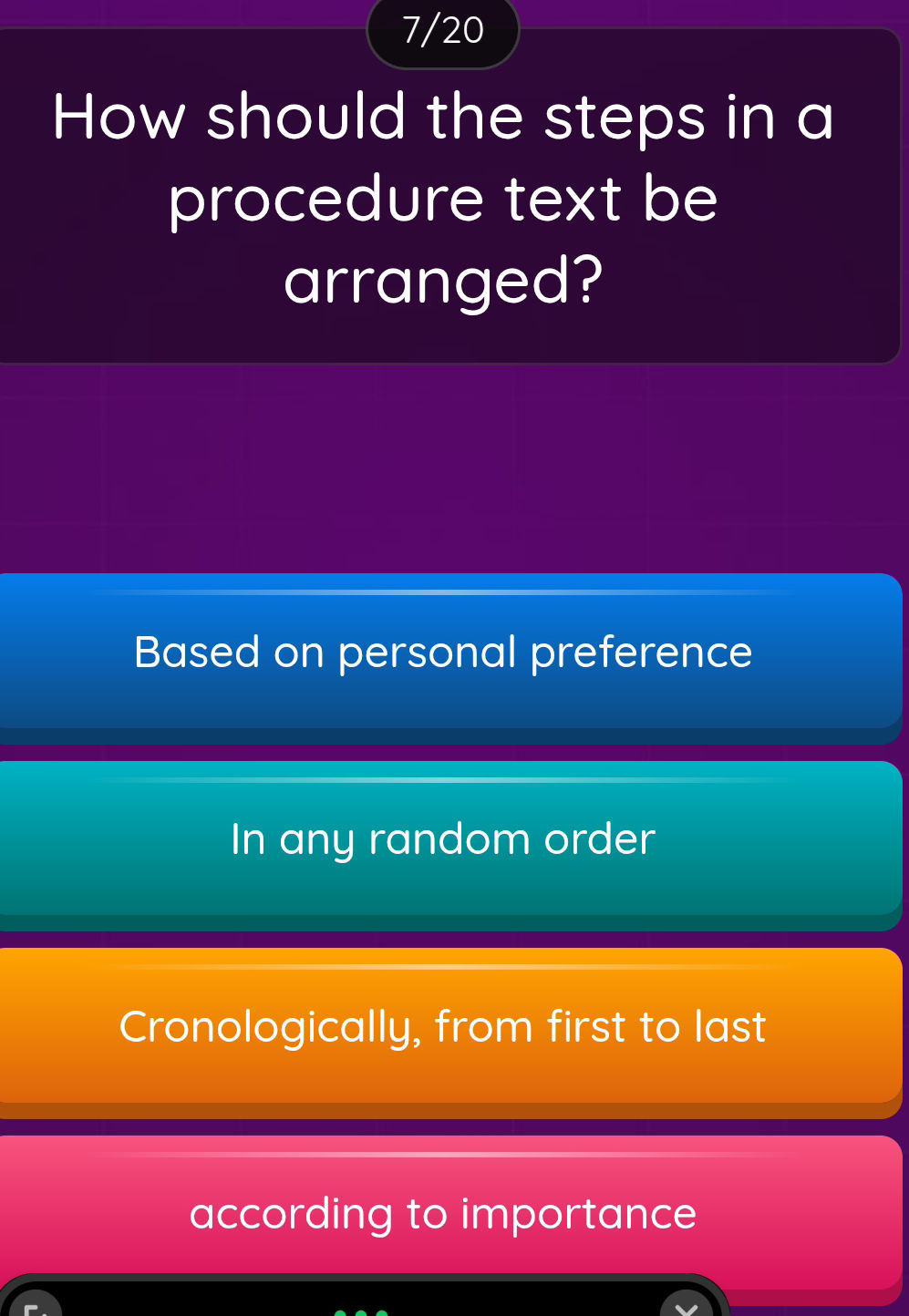 How should the steps in a procedure text be | StudyX