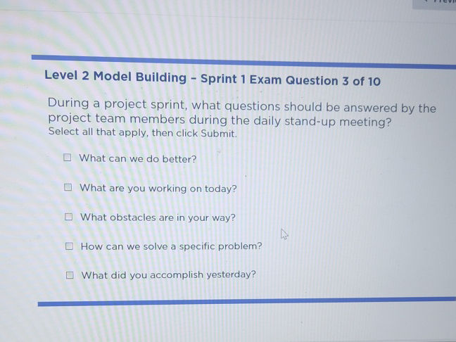 During a project sprint, what questions