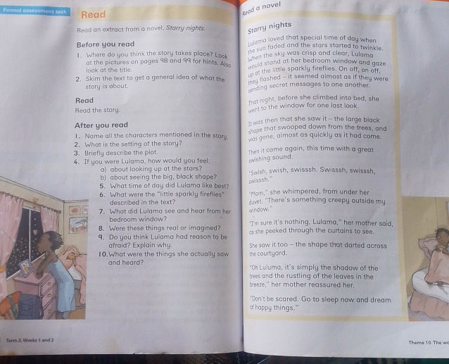 Read an extract from a novel Starry nights | StudyX