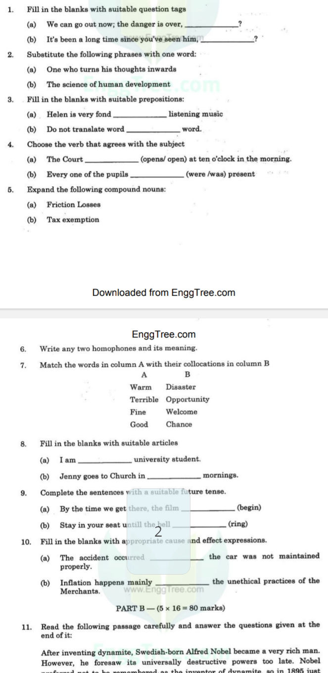 1 Fill in the blanks with suitable question | StudyX