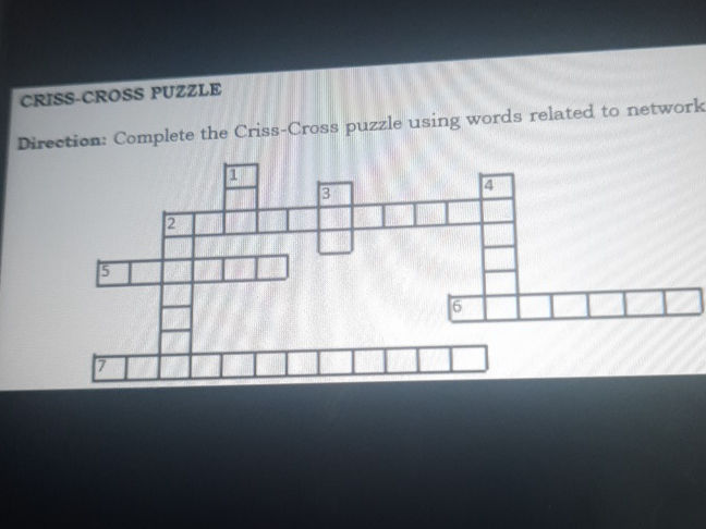 CRISS-CROSS PUZZLE Direction Complete the | StudyX