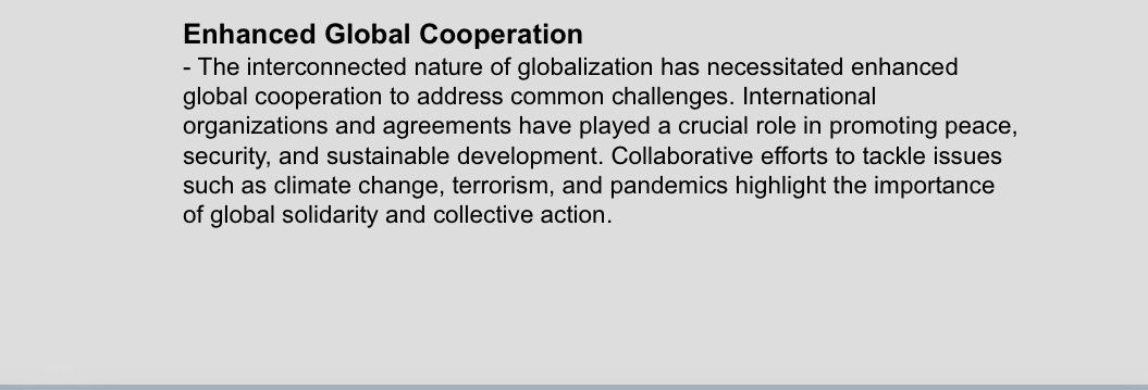 Enhanced Global Cooperation - The | StudyX