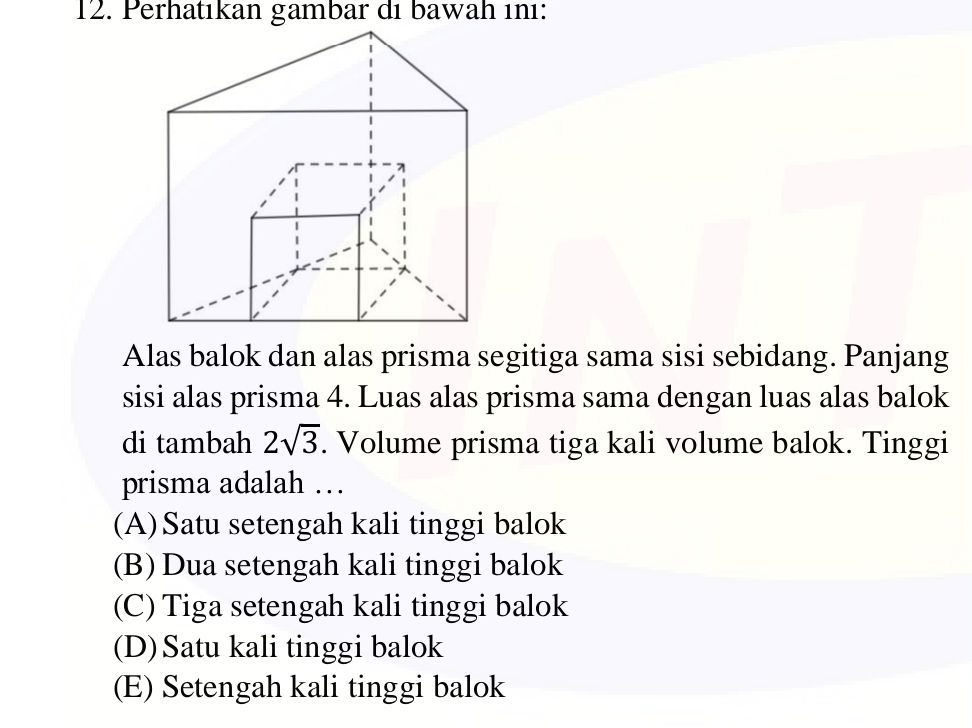 Perhatikan gambar di bawah ını: Alas balok | StudyX