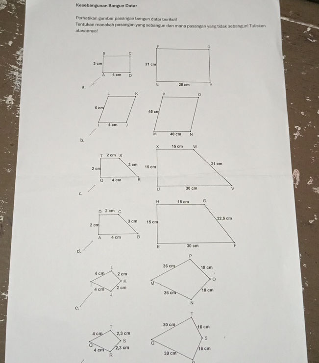 Kesebangunan Bangun Datar Perhatikan gambar | StudyX