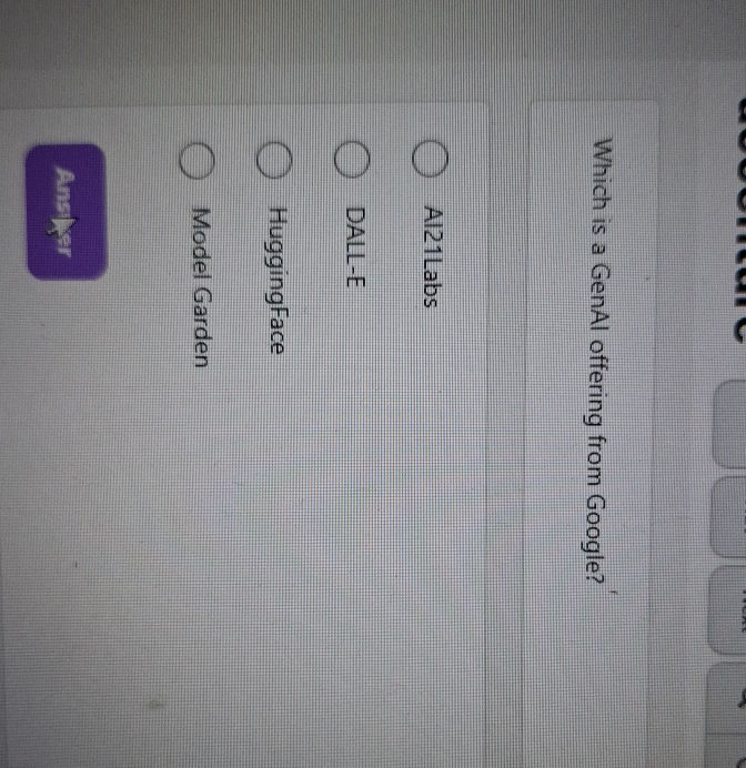 Which is a GenAI offering from Google? | StudyX