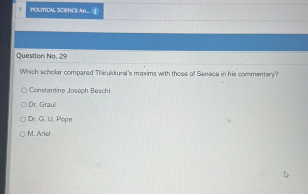 Question No 29 Which scholar compared | StudyX