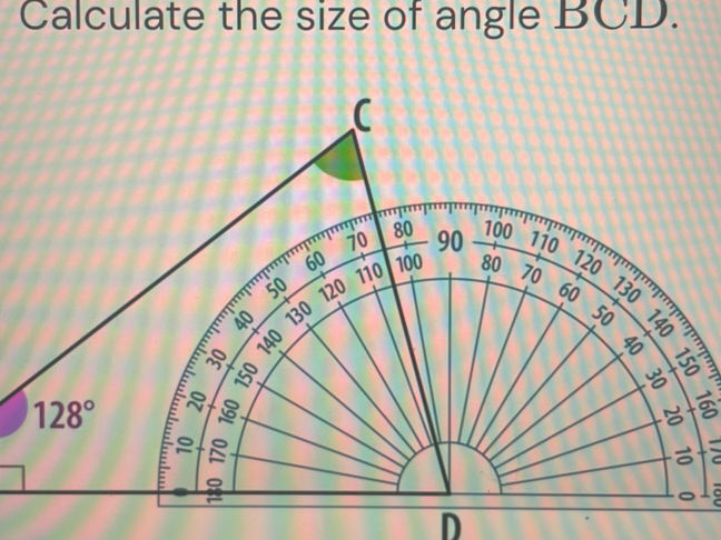 Calculate the size of angle BCD. The angle | StudyX