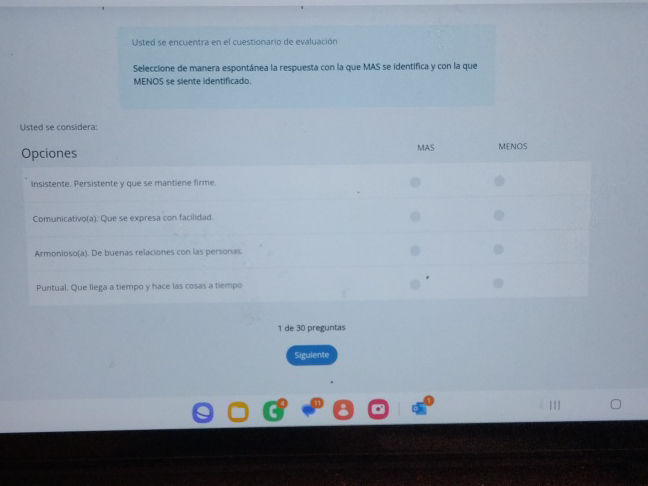 Usted se considera Opciones Insistente | StudyX