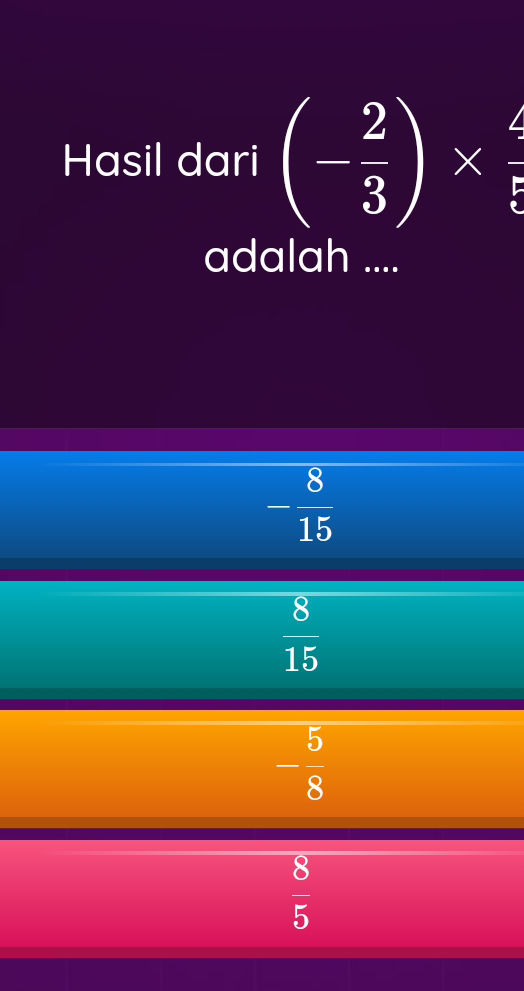 Hasil dari (- 23 ) 45 adalah - 815 815 - | StudyX