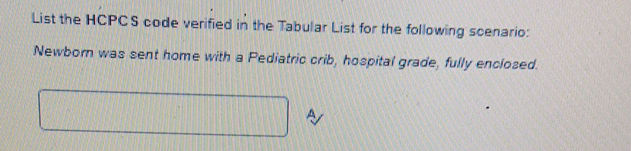 List the HCPCS code verified in the Tabular