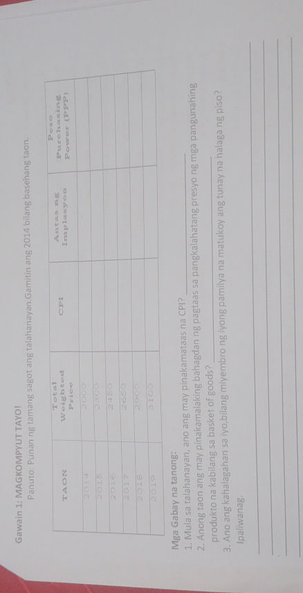 Gawain 1: MAGKOMPYUT TAYO! Panuto: Punan ng | StudyX