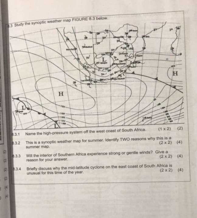 8.3 Study the synoptic weather map FIGURE | StudyX
