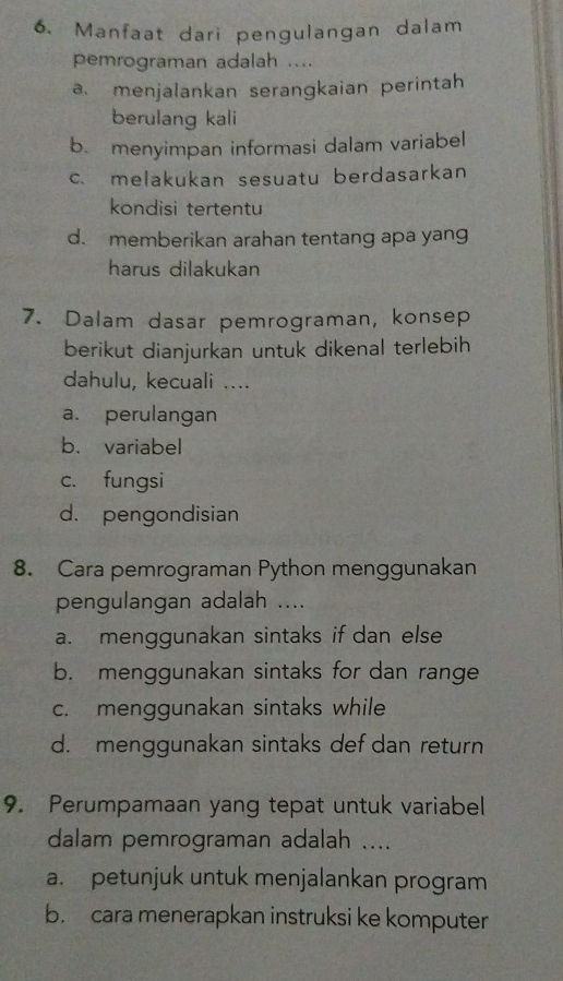 6. Manfaat dari pengulangan dalam | StudyX