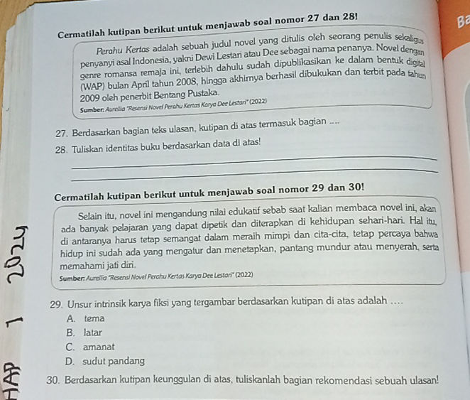 Cermatilah kutipan berikut untuk menjawab | StudyX