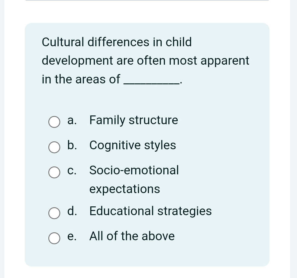 Cultural differences in child development