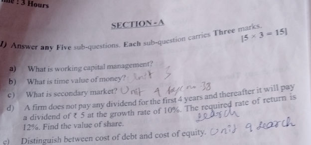 1) Answer any Five sub-questions. Each | StudyX