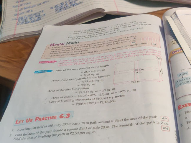 A field is 225 m long and 175 m wide It has | StudyX