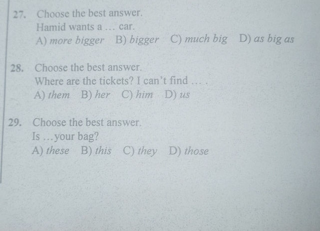 27 Choose the best answer Hamid wants a car | StudyX