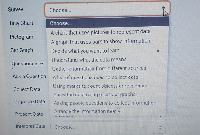 Survey Choose Tally Chart Choose A chart | StudyX