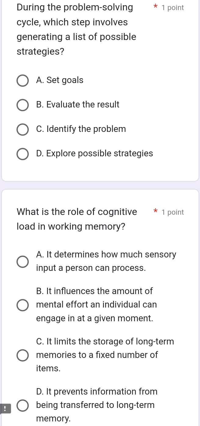 During the problem-solving cycle, which step | StudyX