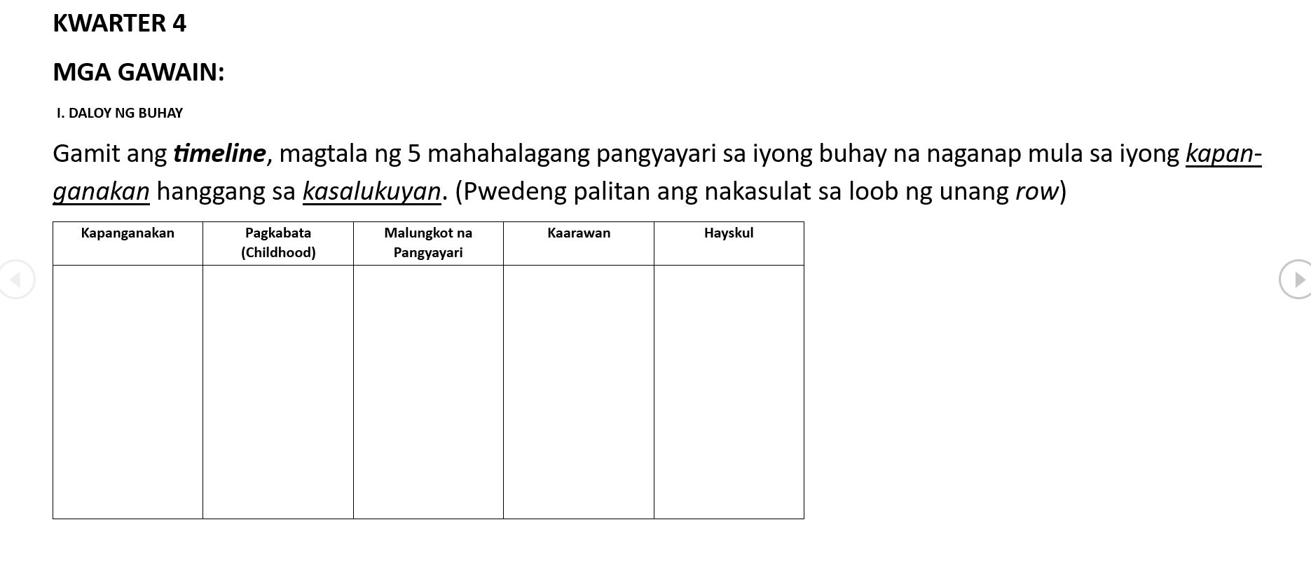 Gamit ang timeline magtala ng 5 mahahalagang | StudyX