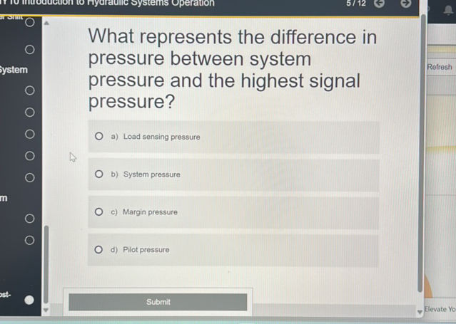 What represents the difference in pressure
