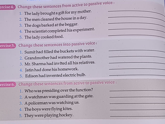 Exercise 4 Change these sentences from | StudyX