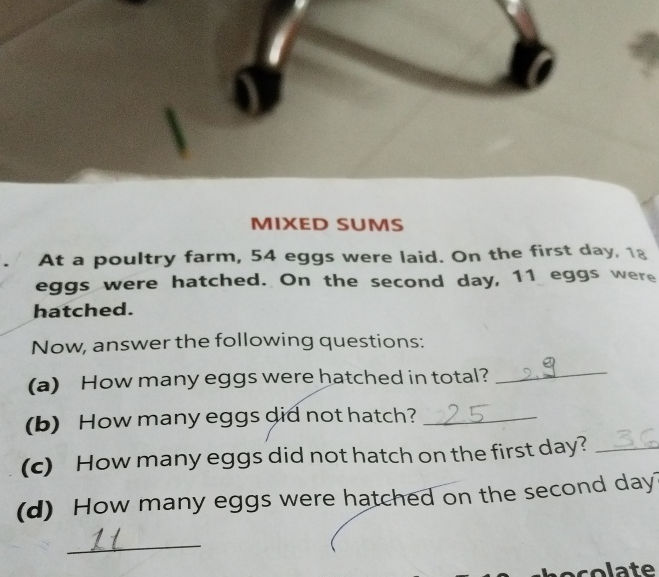 At a poultry farm, 54 eggs were laid. On the