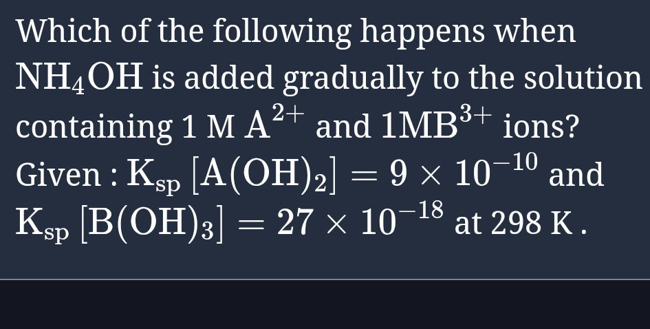 Which of the following happens when NH4OH is