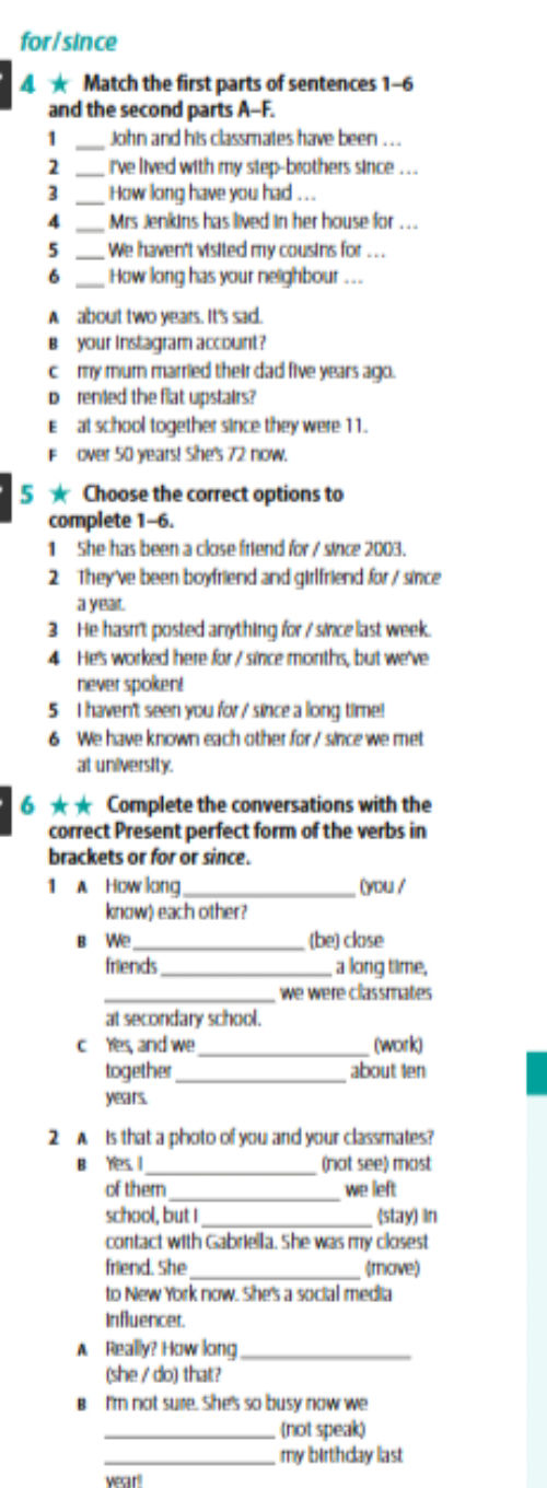 4 Match the first parts of sentences 1-6 and | StudyX