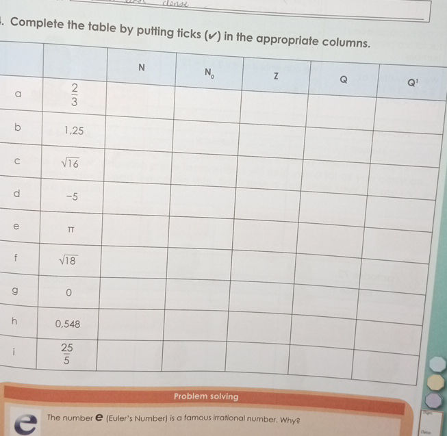 Complete the table by putting ticks () in | StudyX