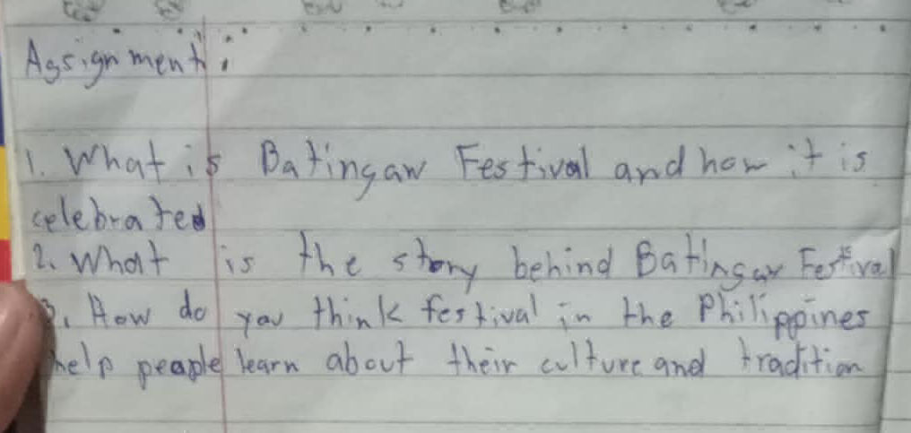 1 What is Batingaw Festival and how it is | StudyX