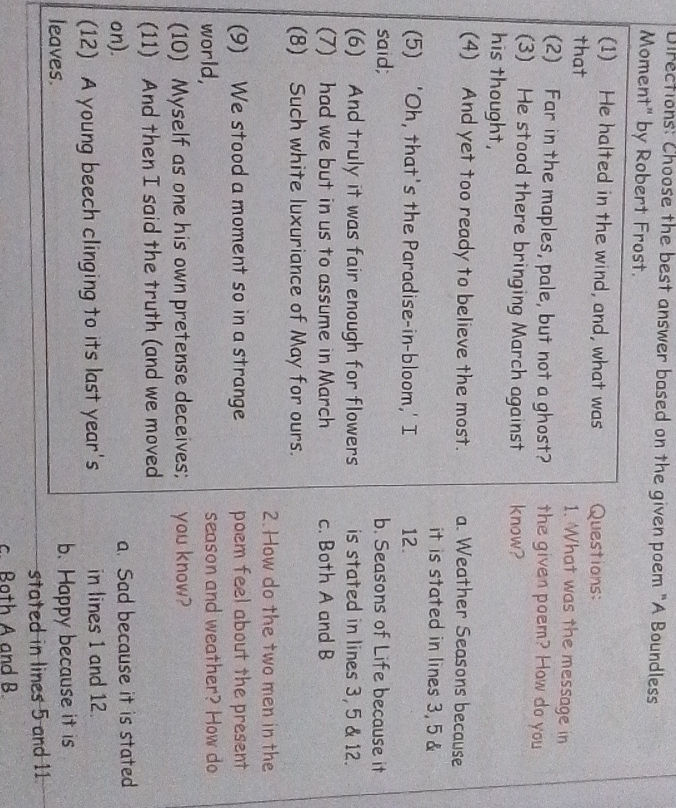 Directions Choose the best answer based on | StudyX