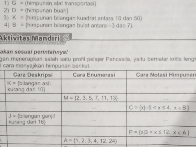 Isilah tabel berikut sesuai perintahnya | StudyX