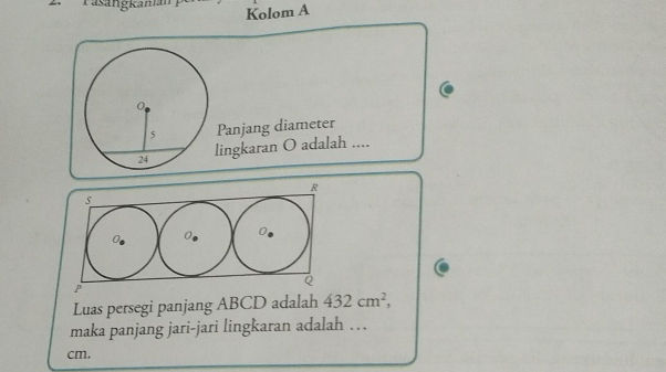 Panjang diameter lingkaran O adalah Luas | StudyX