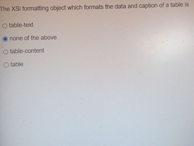 The XSI formatting object which formats the | StudyX