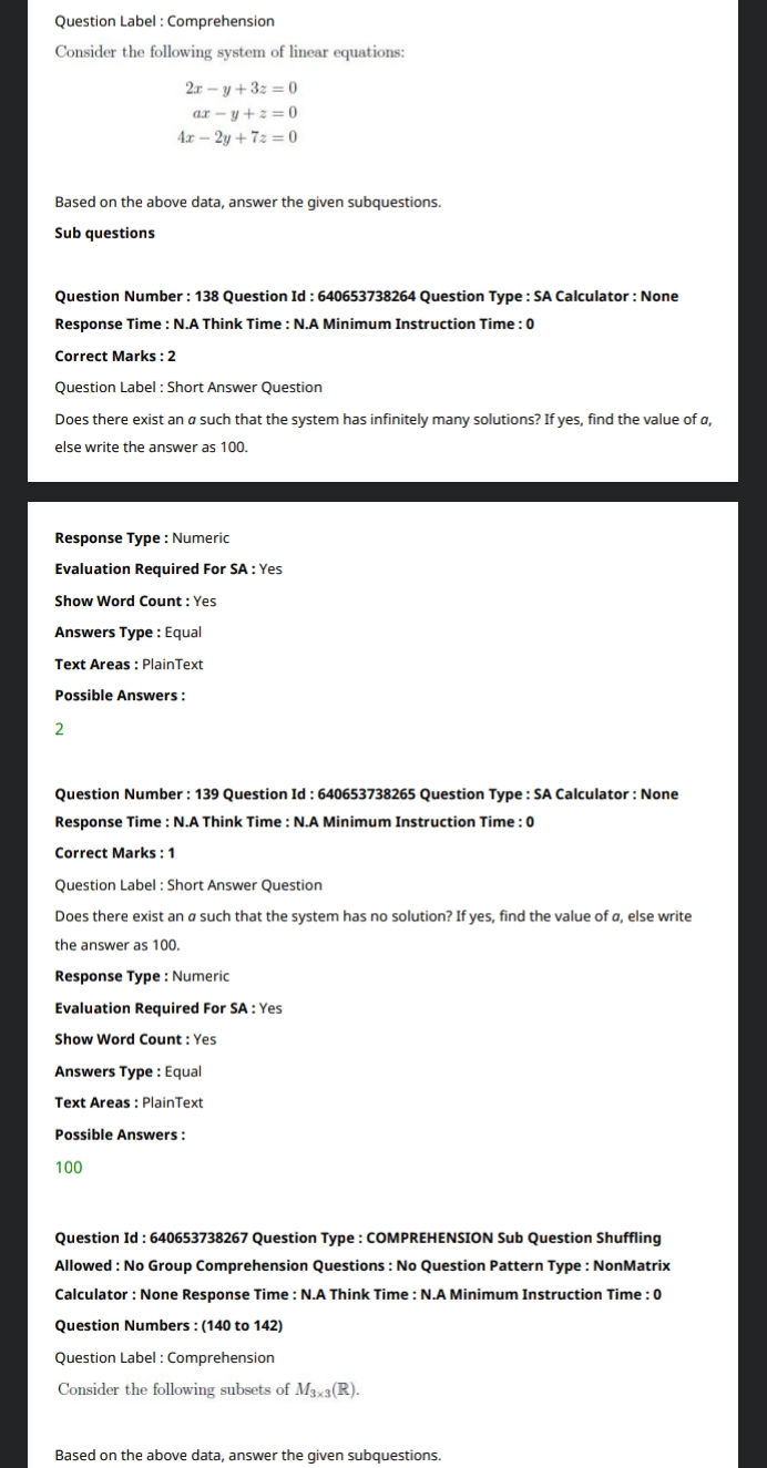 Consider the following system of linear | StudyX