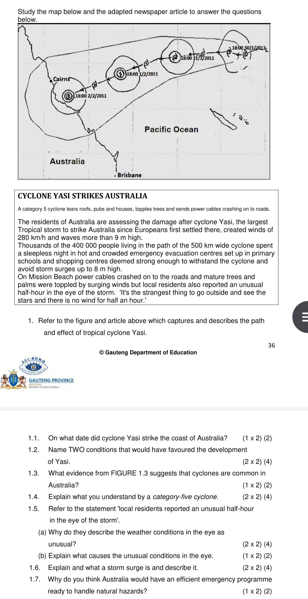 Study the map below and the adapted | StudyX