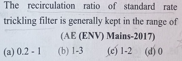 The recirculation ratio of standard rate | StudyX