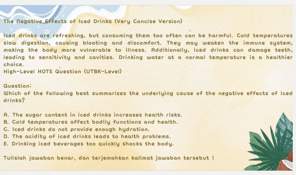 The Negative Effects of Iced Drinks (Very | StudyX
