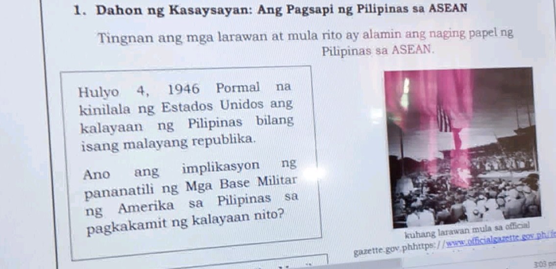 1. Dahon ng Kasaysayan: Ang Pagsapi ng | StudyX