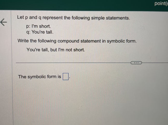 Let p and q represent the following simple | StudyX