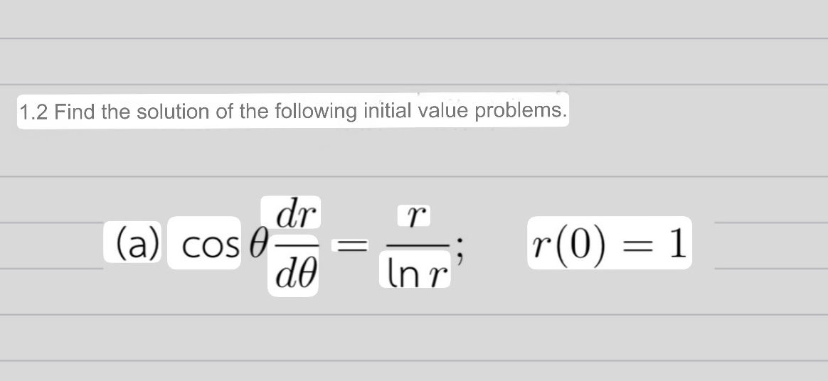 1.2 Find the solution of the following | StudyX