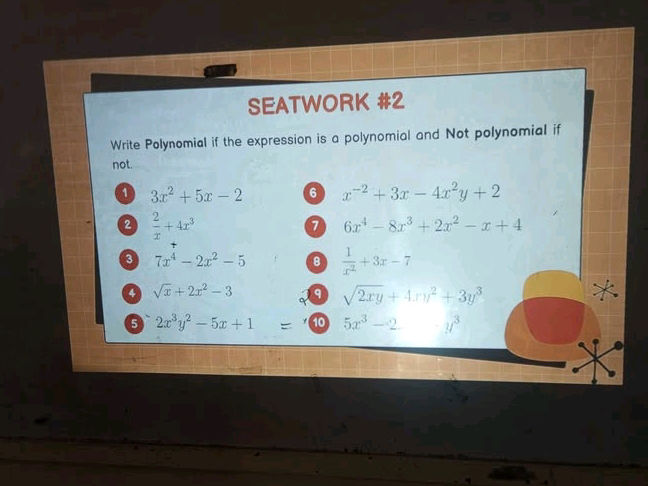 Write Polynomial if the expression is a | StudyX